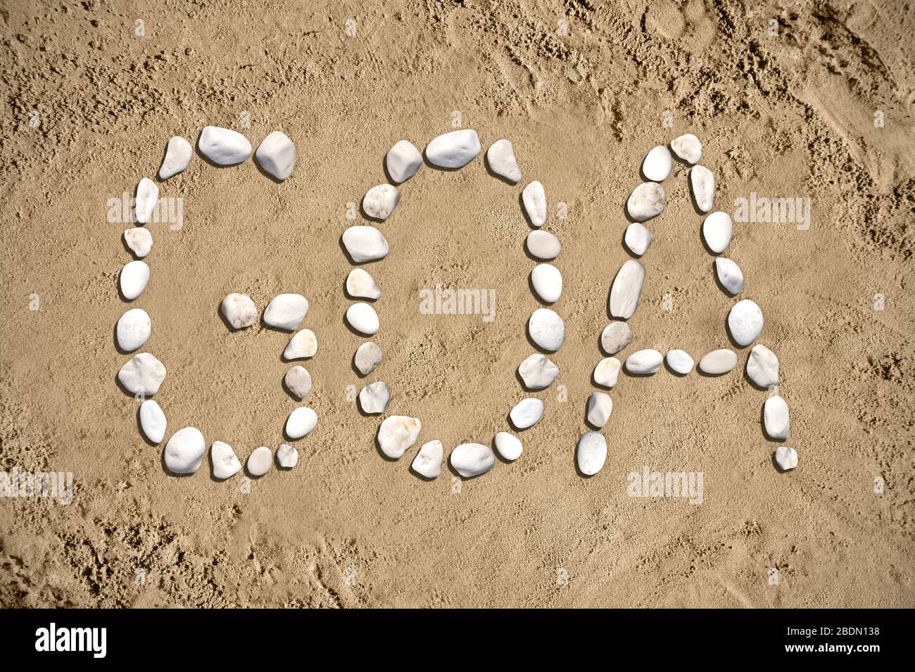 Goa - beach, sand, stones Stock Photo - Alamy