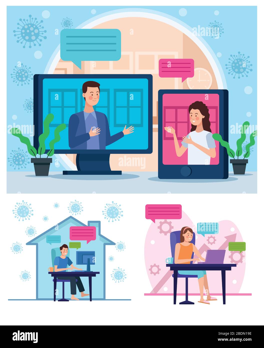 business people in meeting online reunion Stock Vector Image & Art - Alamy