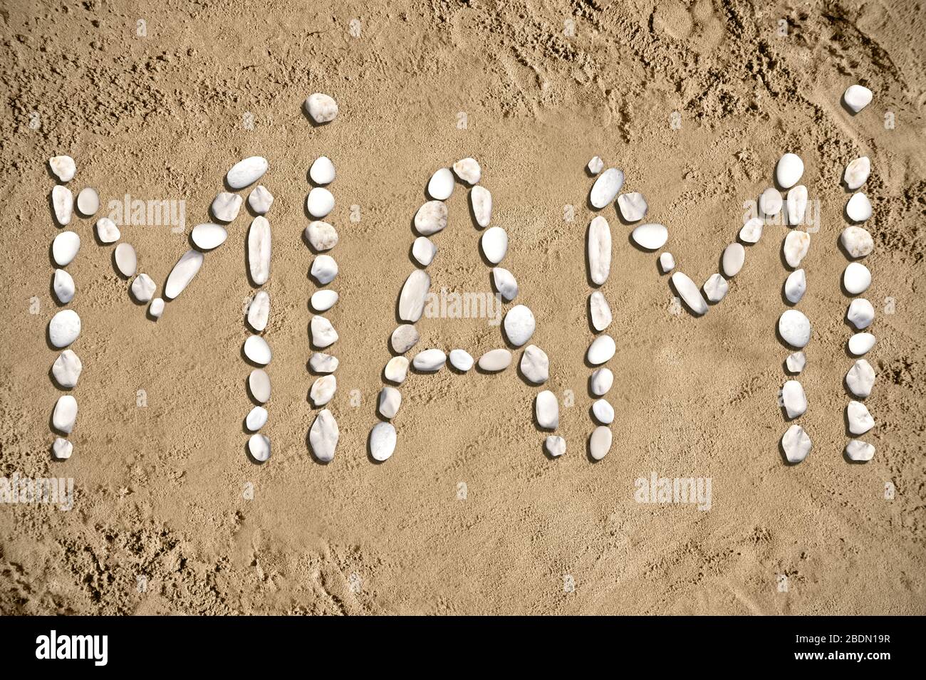 Miami - beach, sand, stones Stock Photo - Alamy