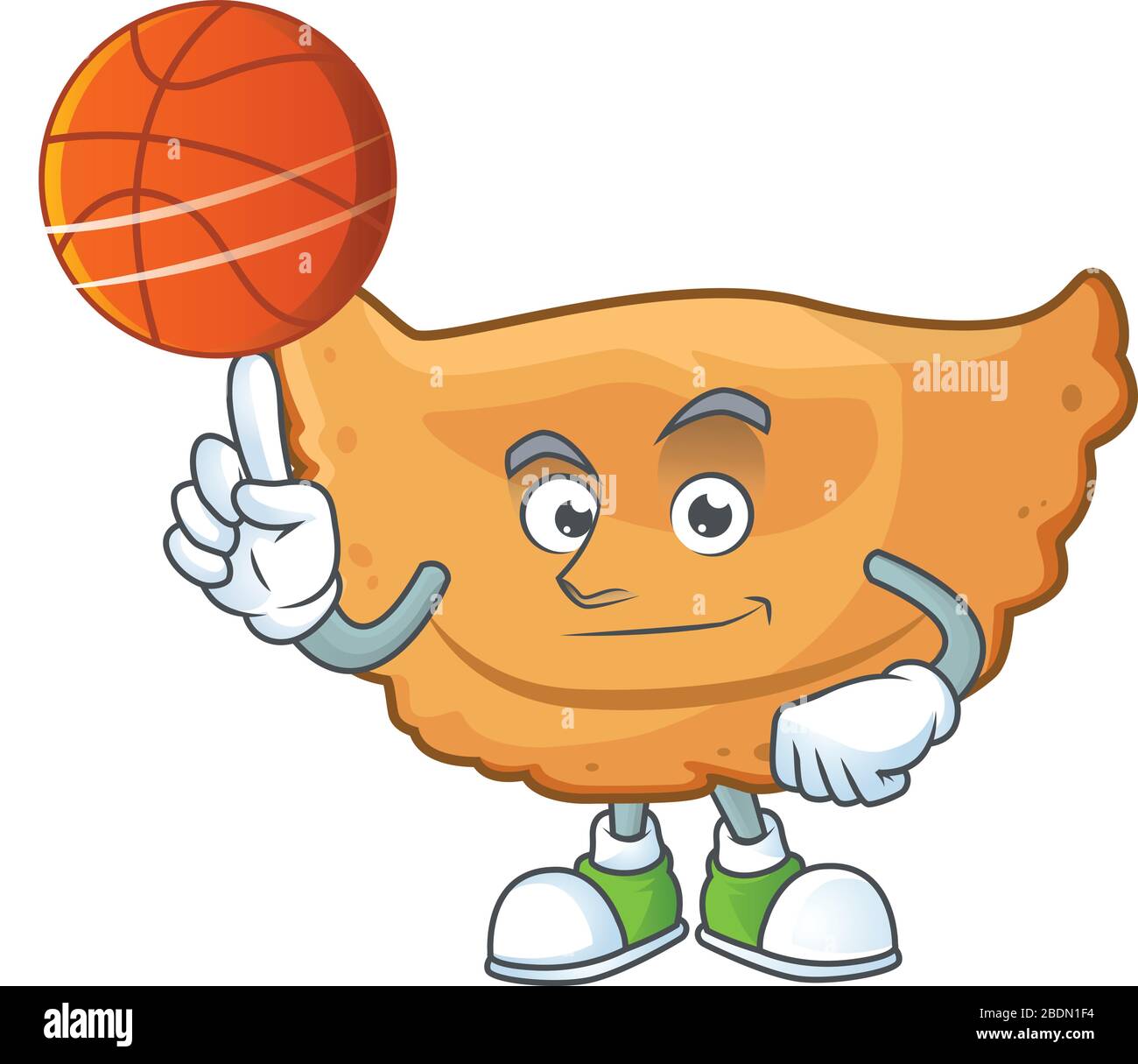 An athletic cornes de gazelle cartoon design style playing basketball ...