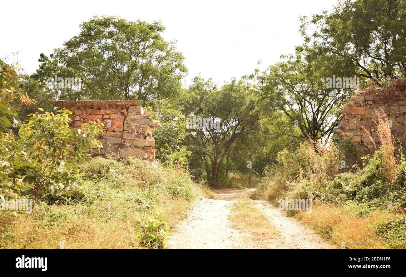 Pathway in Old Ancient Fort Background stock photograph image Stock ...