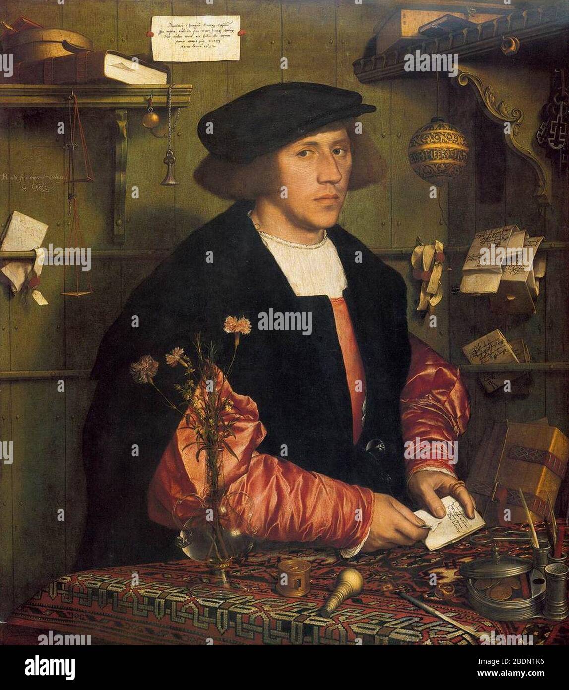 Hans Holbein d. J. - Portrait of the Merchant Georg Gisze Stock Photo ...