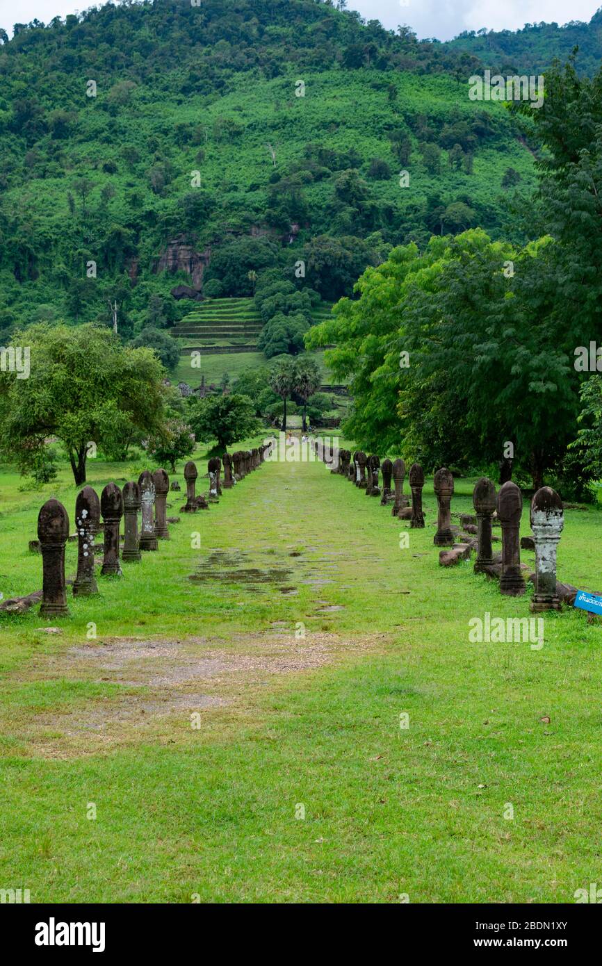 Vat Phou temple complex in southern Laos Stock Photo - Alamy