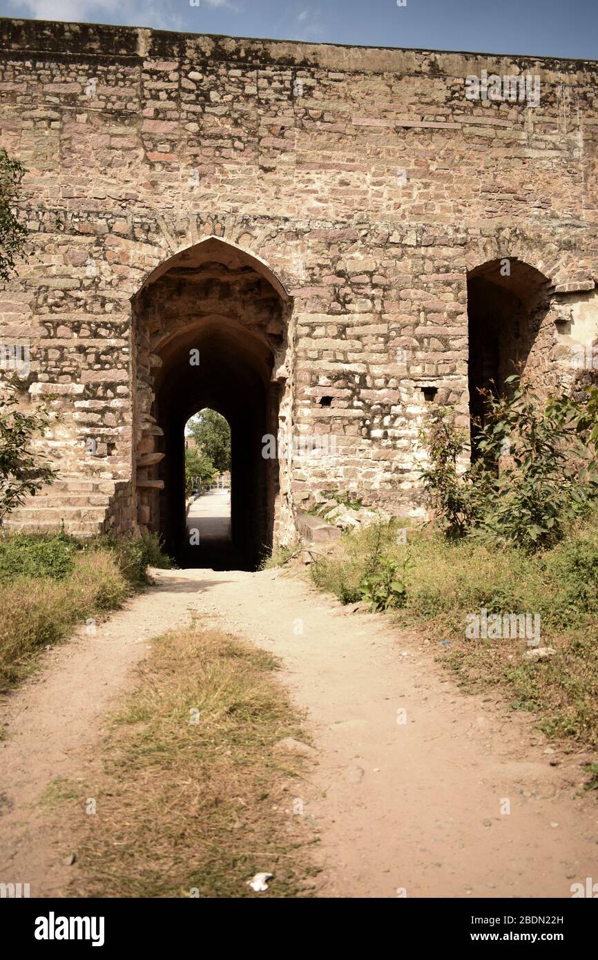 Pathway in Old Ancient Fort Background stock photograph image Stock ...