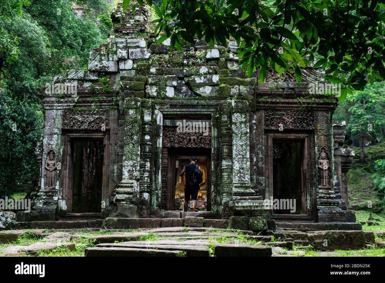 Vat Phou temple complex in southern Laos Stock Photo - Alamy