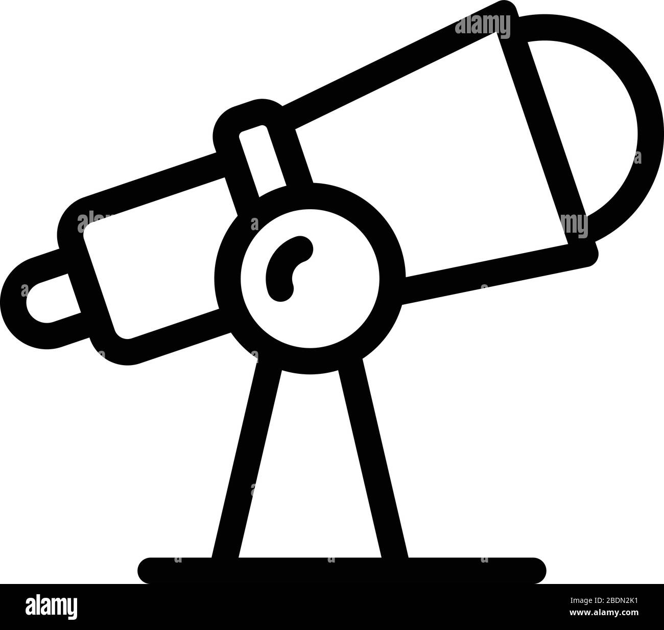 Black line spyglass telescope lens Black and White Stock Photos ...