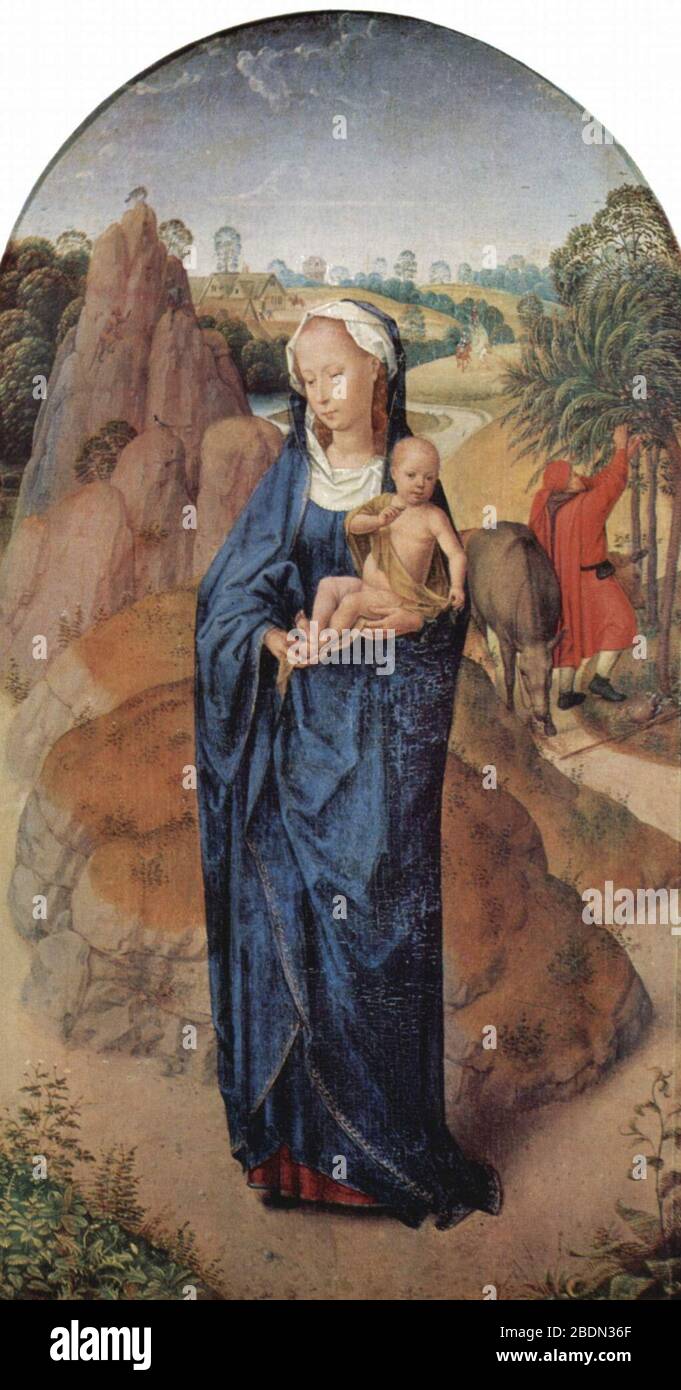Hans Memling - Hans Memling - Triptych The Rest on The Flight into Egypt- central panel - Louvre ...