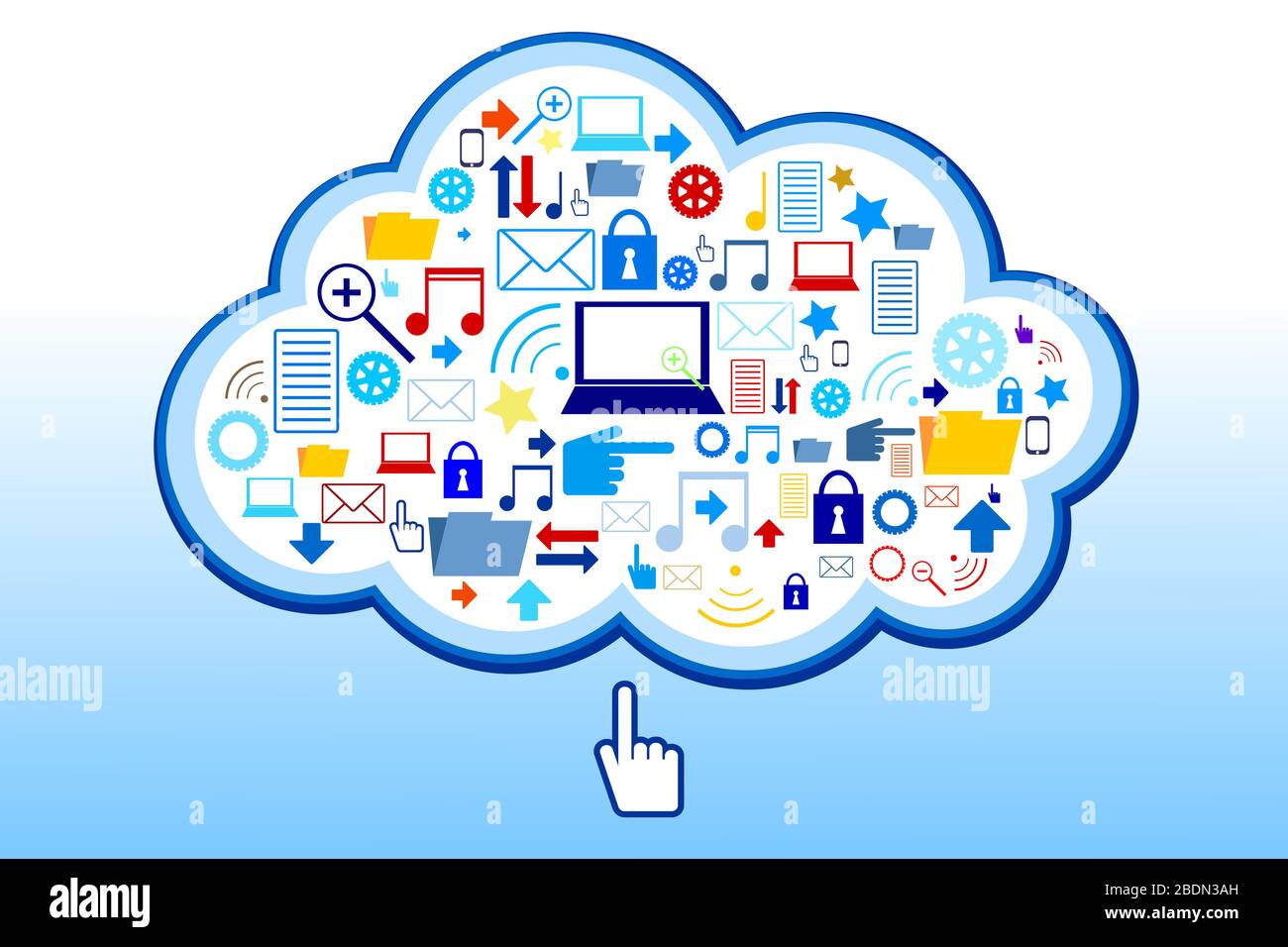 Cloud computing concept - illustration Stock Photo - Alamy