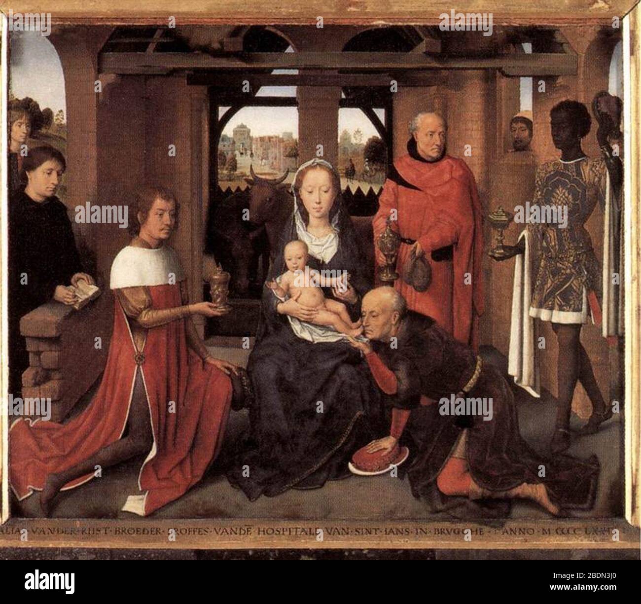 Hans Memling - Triptych of Jan Floreins (central panel Stock Photo - Alamy
