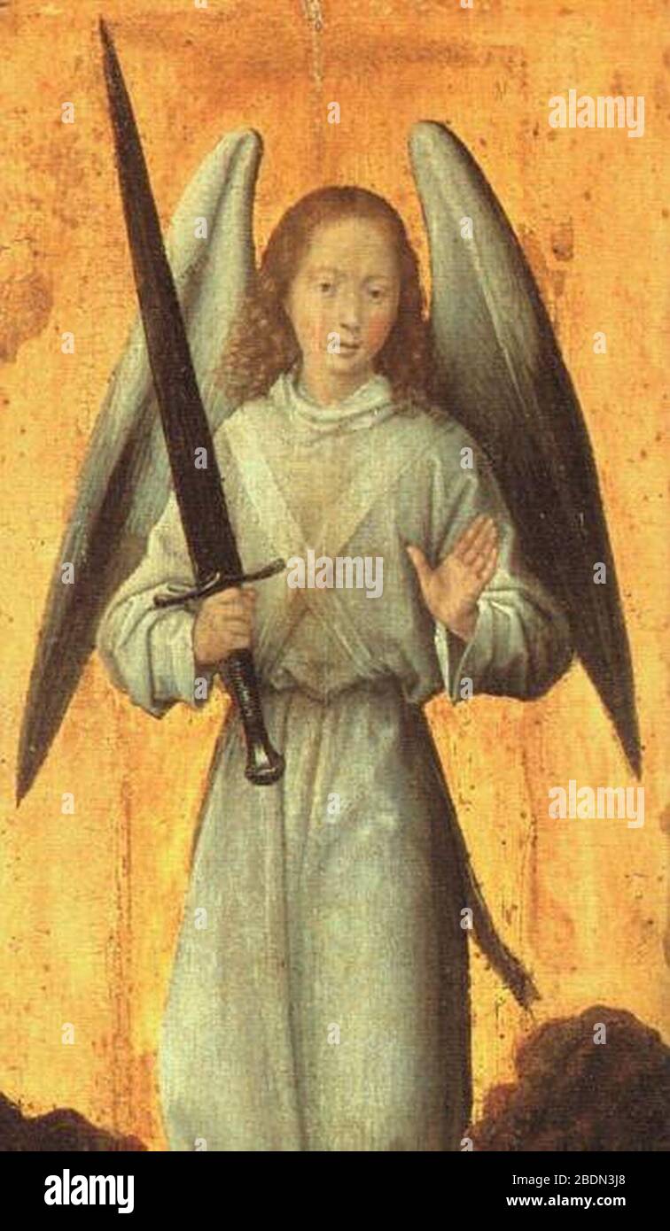 Hans Memling - The Archangel Michael Stock Photo - Alamy