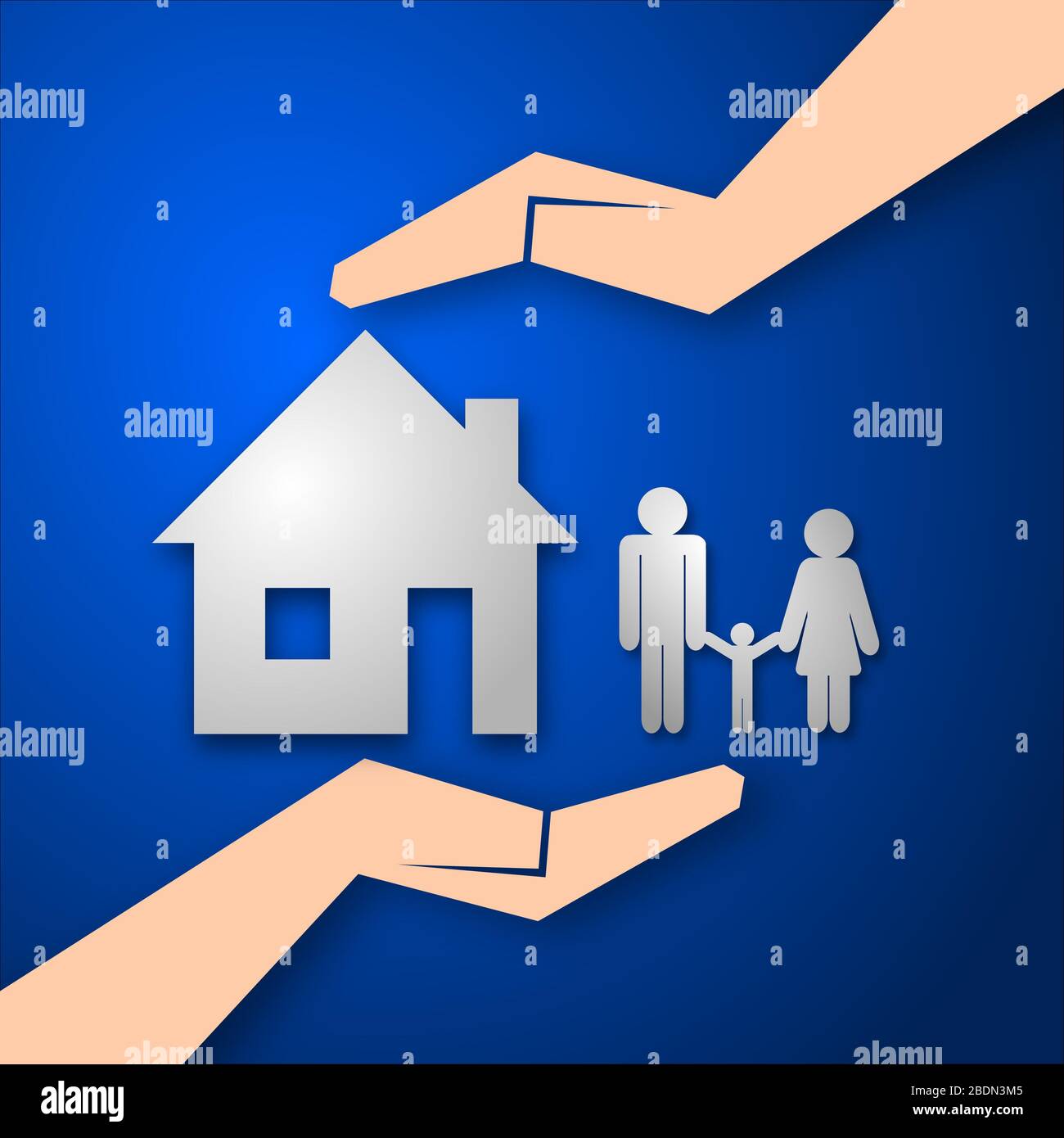House/ family/ life insurance concept - illustration Stock Photo - Alamy