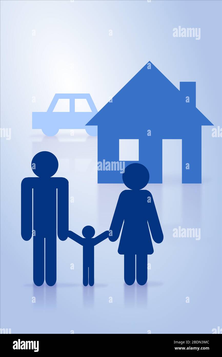 Family/ house insurance concept - illustration Stock Photo - Alamy