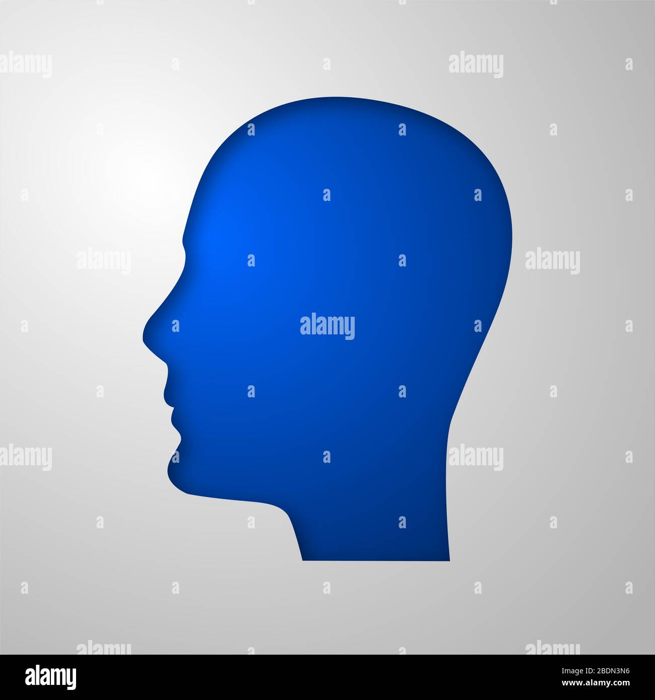 Head shape/ thinking concept - illustration Stock Photo - Alamy