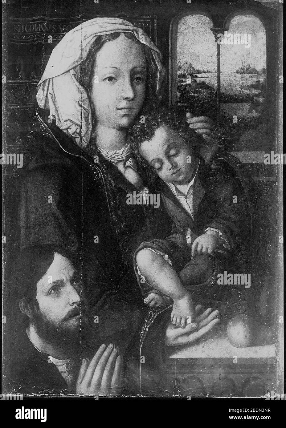 Hans Memling - Virgin and Child with a Donor Stock Photo - Alamy