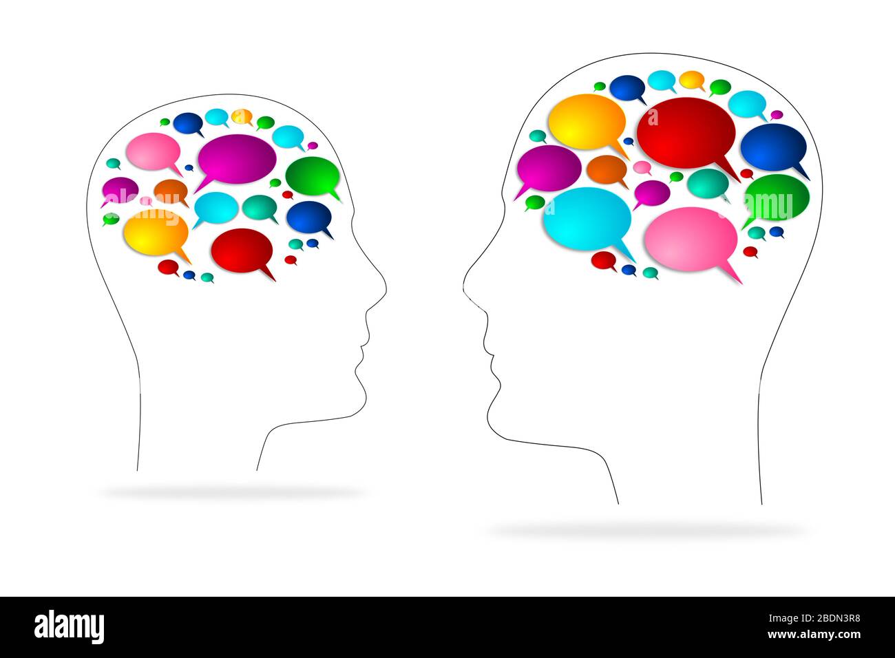 Dialog/ communication concept - illustration Stock Photo - Alamy