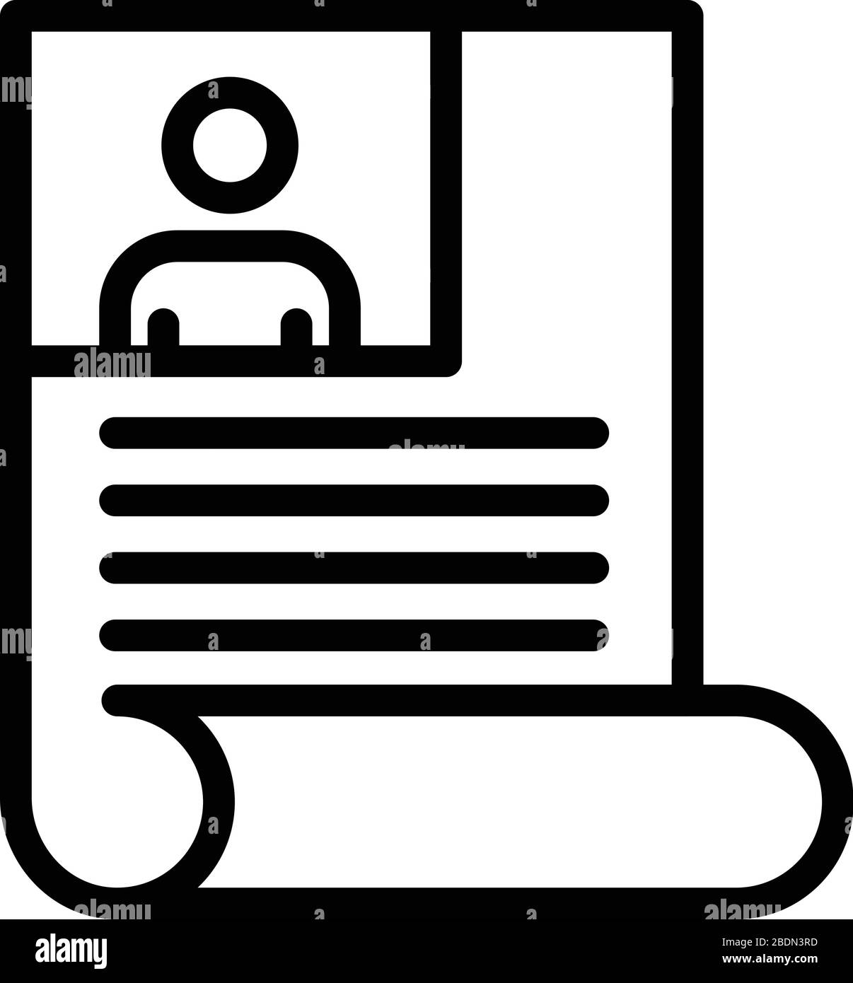 Cv Paper Icon Outline Style Stock Vector Image Art Alamy