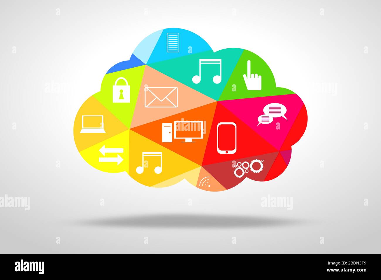 Cloud computing concept - illustration Stock Photo - Alamy