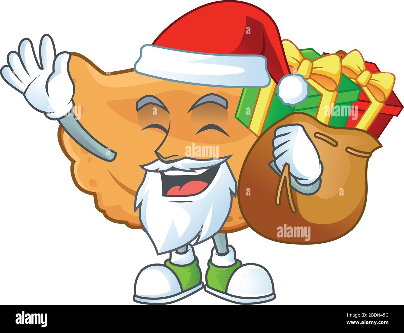 Santa cornes de gazelle Cartoon character design with sacks of gifts ...
