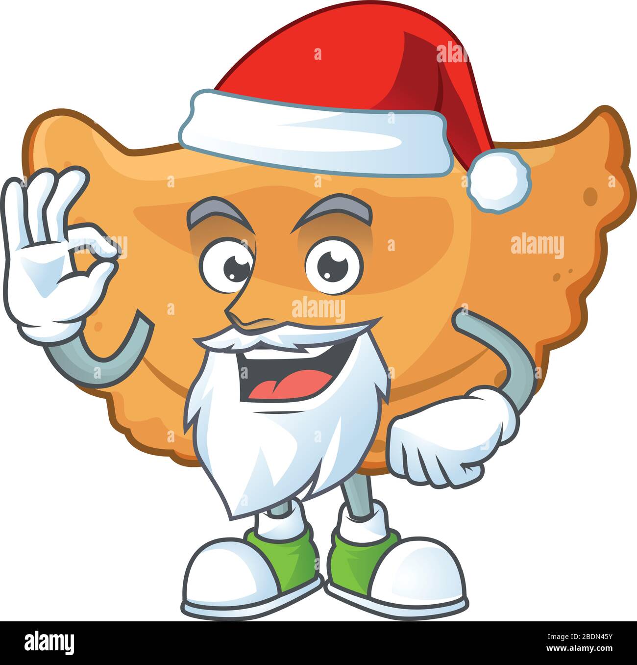 Friendly cornes de gazelle Santa cartoon character design with ok ...