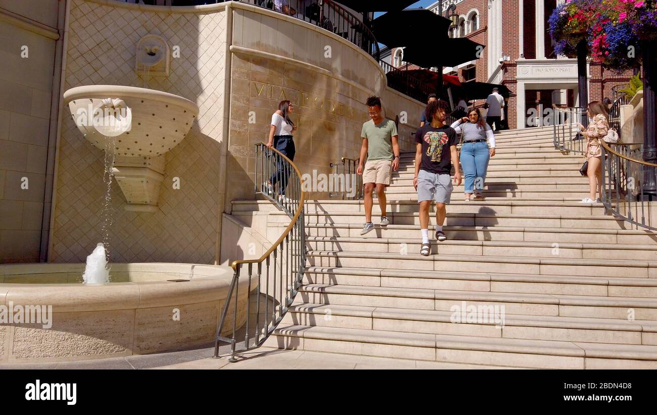 Famous steps at Via Rodeo in Beverly Hills - LOS ANGELES, USA - APRIL 1 ...