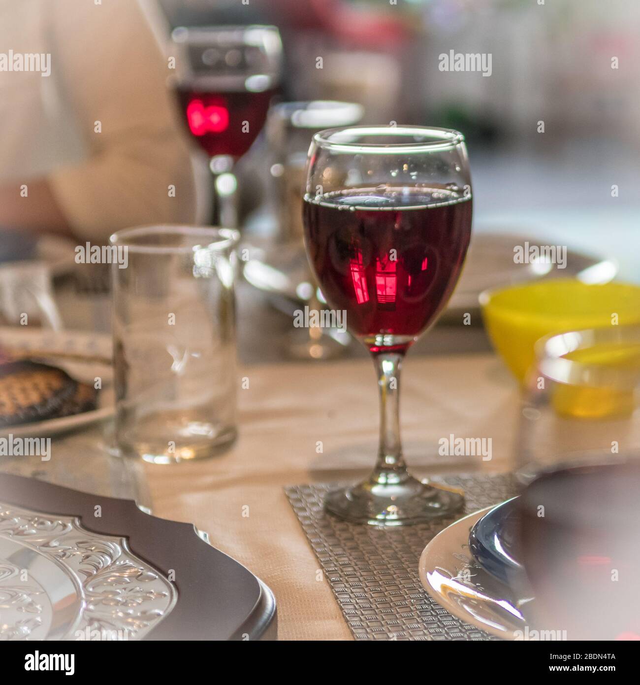 Isolated Close up of the traditional Jewish Passover table for the ...