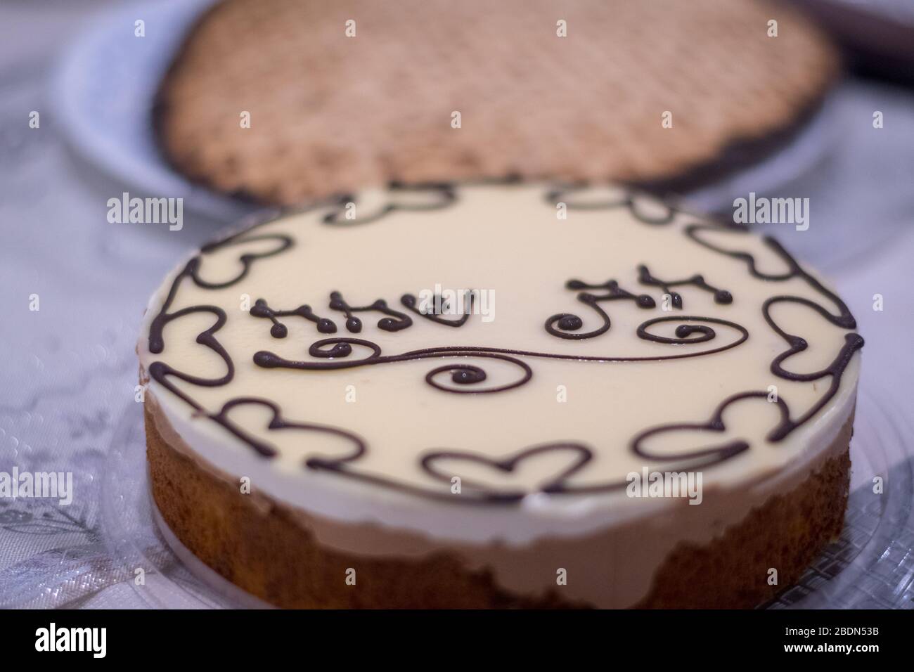 Isolated close up of a delicious Kosher Chocolate Cake on the Seder ...