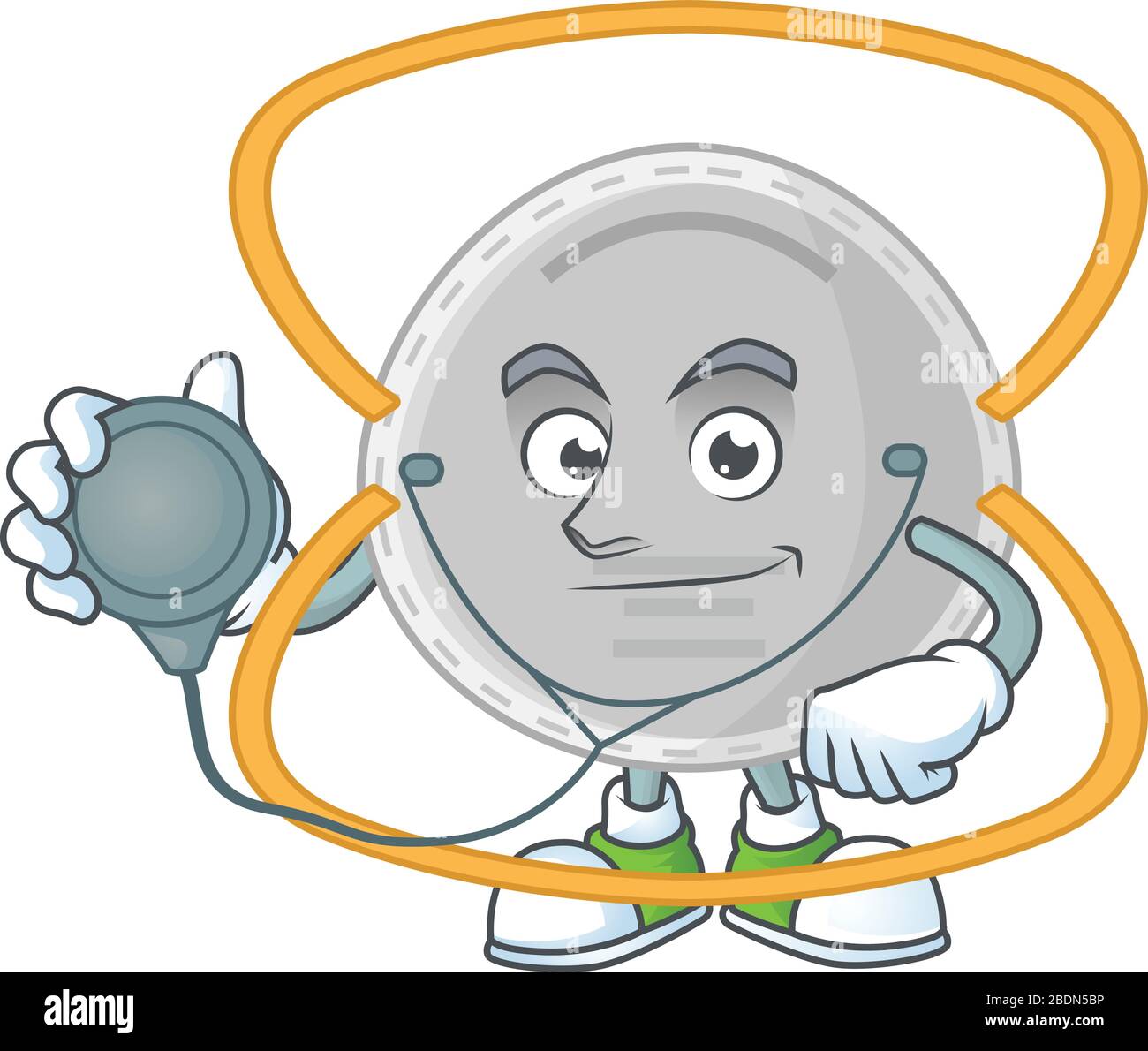 A dedicated Doctor N95 mask Cartoon character with stethoscope Stock ...
