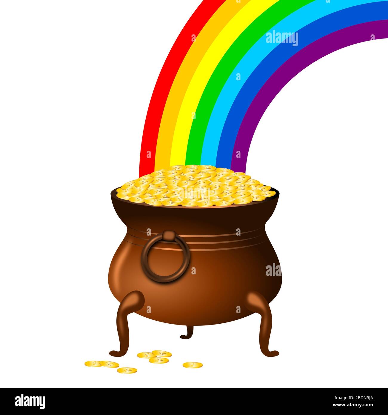 St. Patrick's Day illustration - pot of gold, rainbow Stock Photo - Alamy
