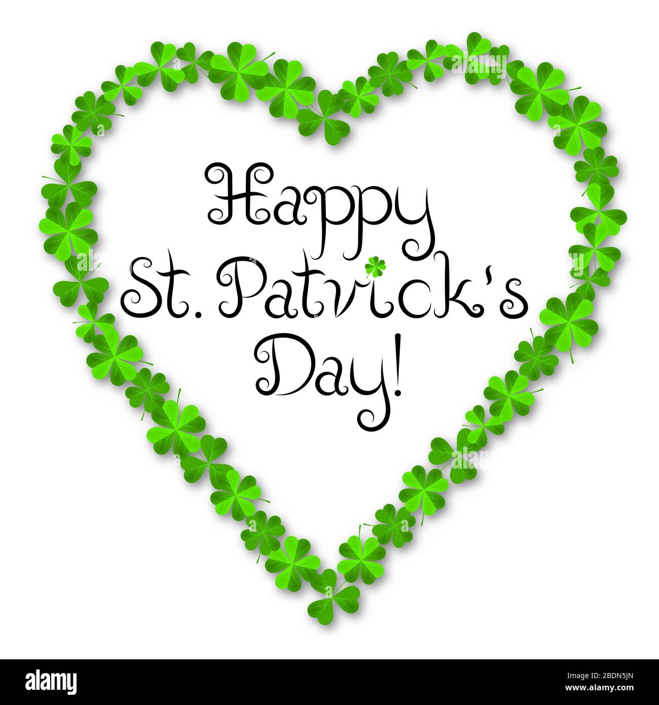 Happy St. Patrick's Day - card, heart shape Stock Photo - Alamy