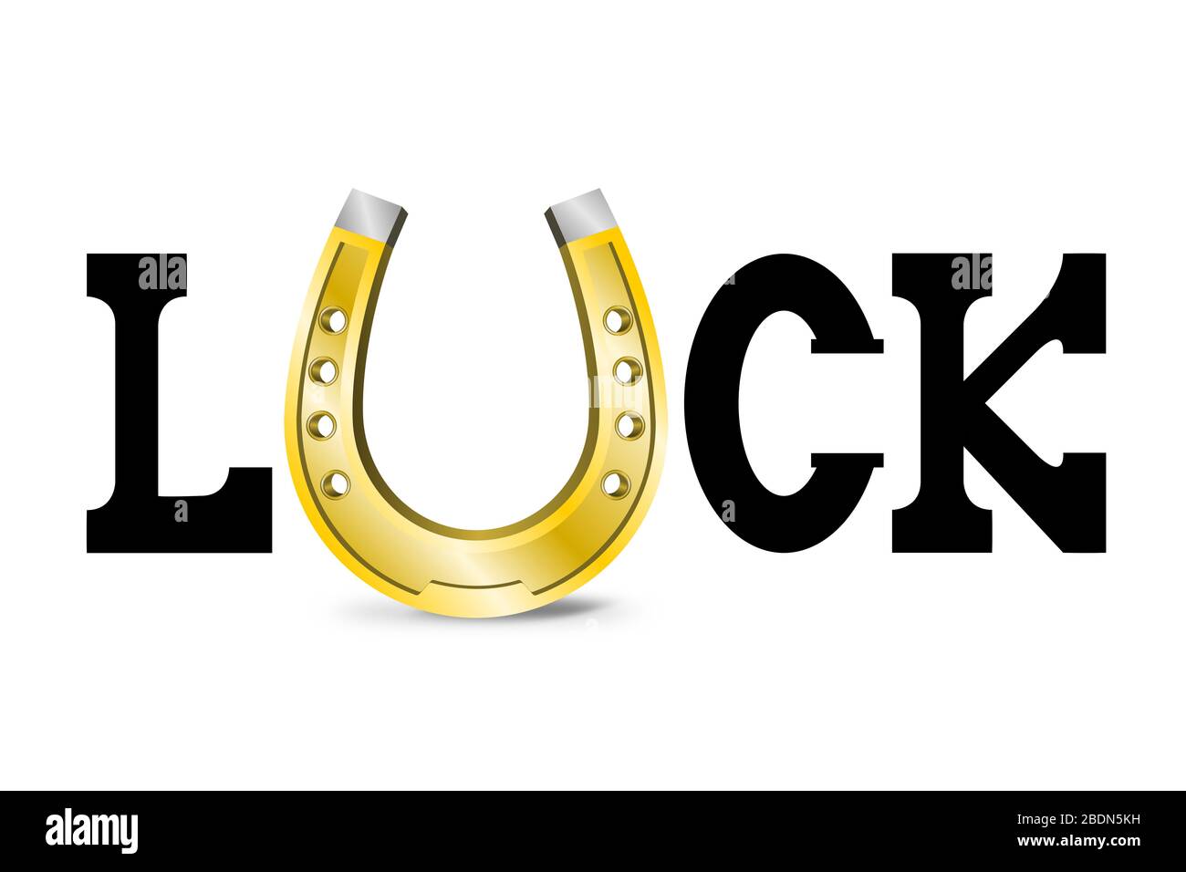 Luck illustration with horseshoe Stock Photo - Alamy