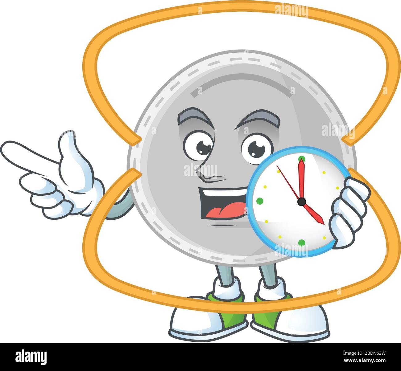 N95 mask mascot design concept holding a circle clock Stock Vector ...