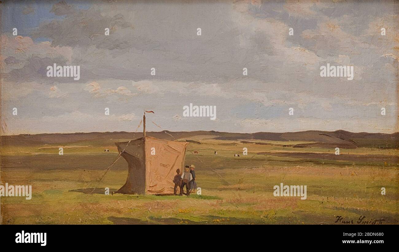 Hans Smidth - The Artist's Shelter on the Moors in Jutland Stock Photo ...