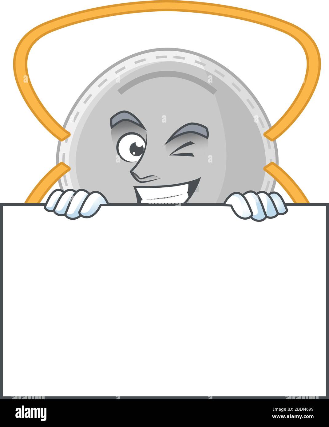 Sneaky N95 mask cartoon character style hiding behind a board Stock ...