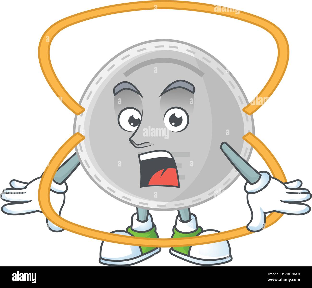 A cartoon design of N95 mask showing an amazed gesture Stock Vector ...