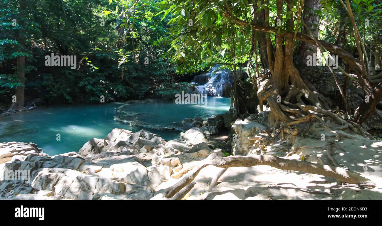 Erawan waterfalls national park hi-res stock photography and images - Alamy
