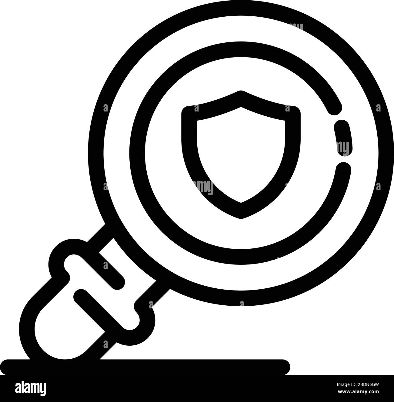 Safe magnifier icon, outline style Stock Vector Image & Art - Alamy
