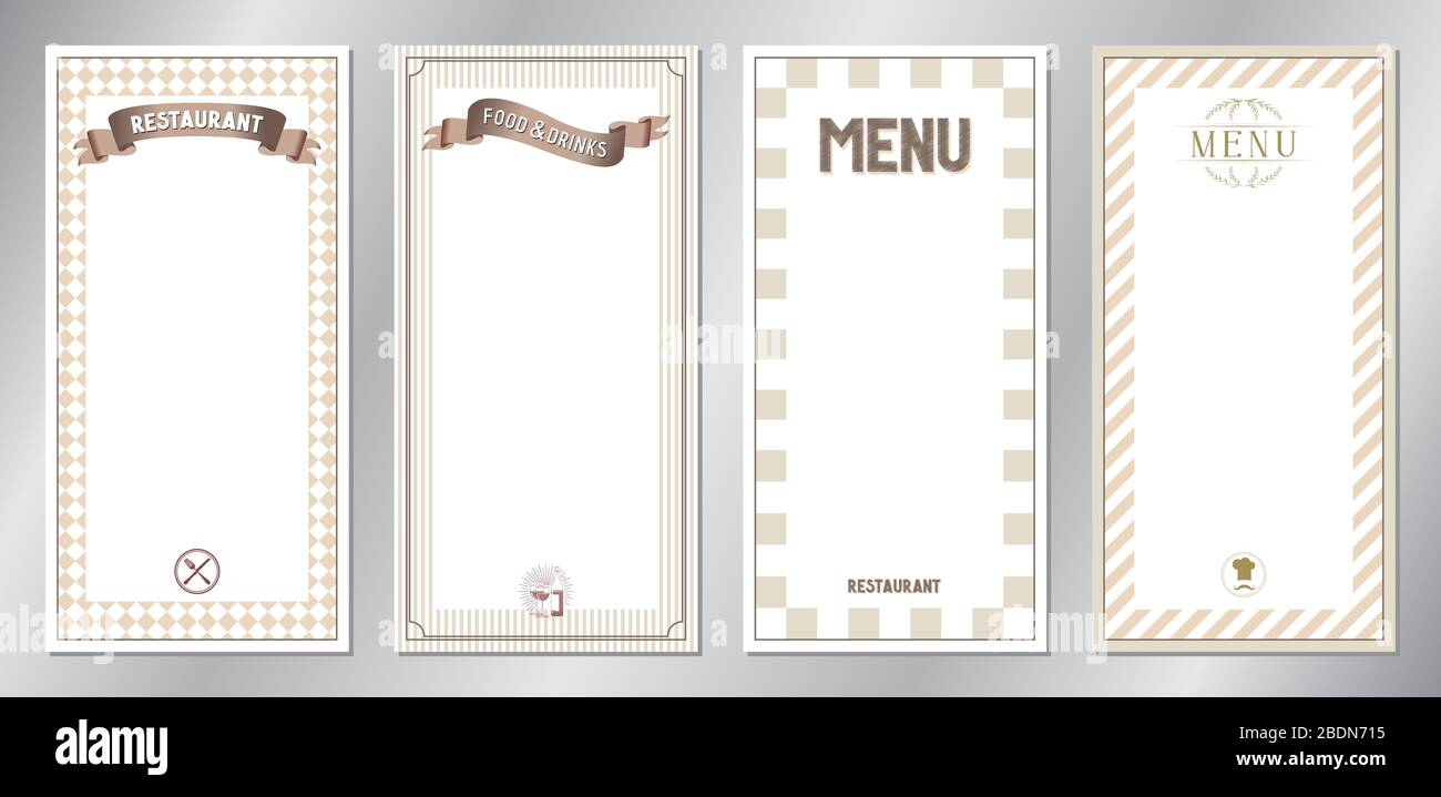 Brown classic, retro, vintage restaurant menu templates - 20x40 cm ...