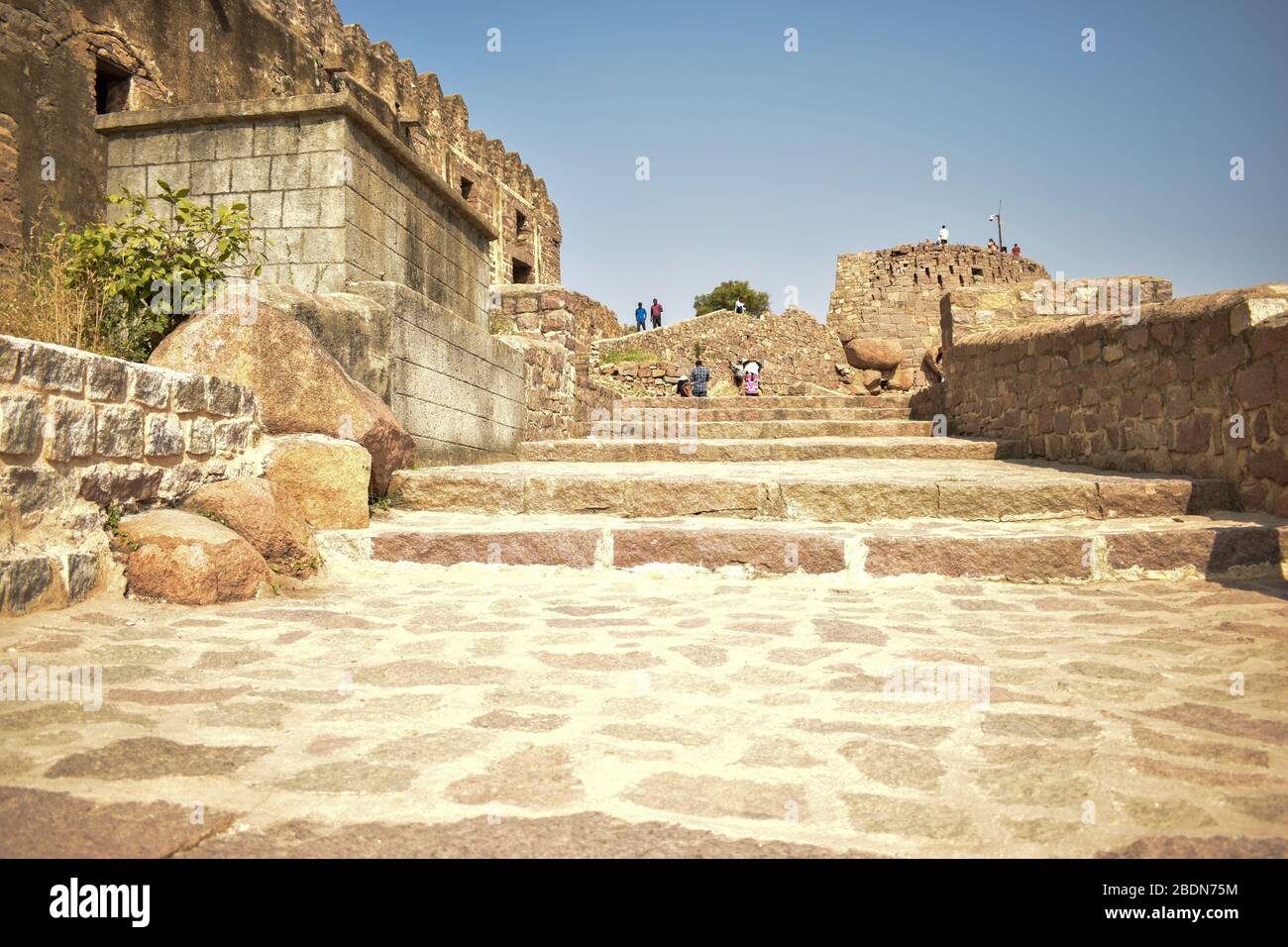 The Stone block Steps walk path in the park/Fort stock photograph image ...