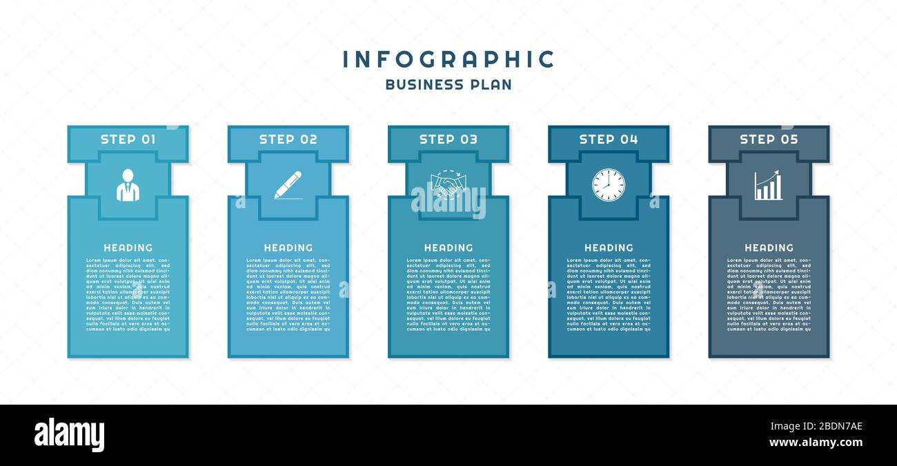 Infographic geometric shape modern design step to planing for business ...