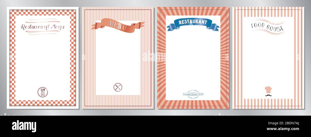 Red classic, retro, vintage restaurant menu templates - A4 format ...