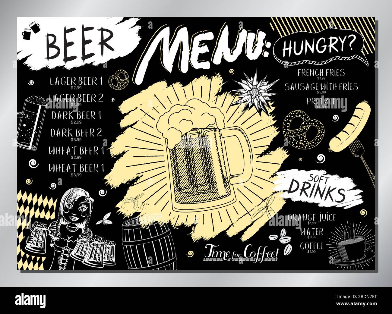 Drinks menu table pub Stock Vector Images - Alamy
