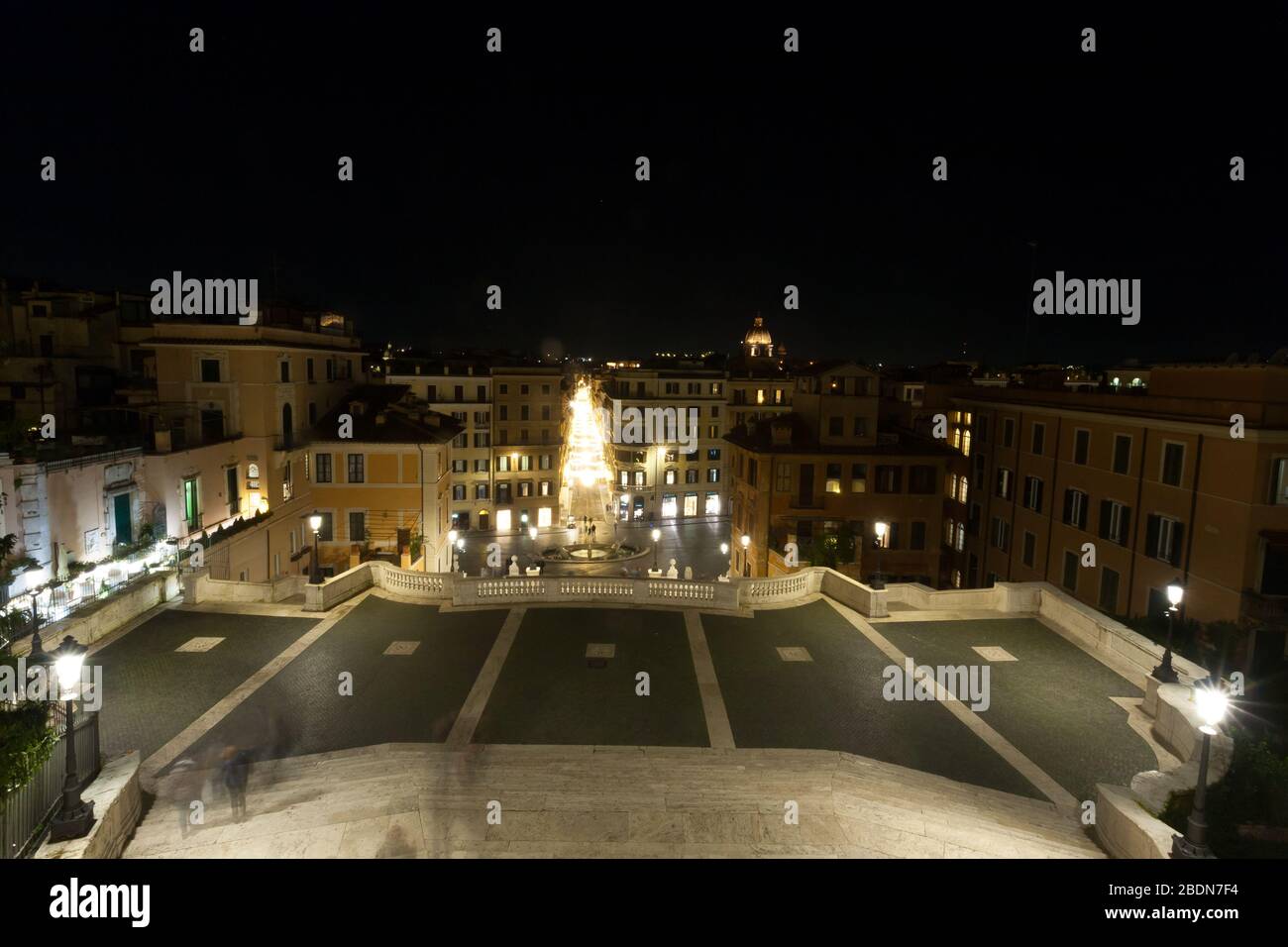 Spanish Steps night view, Rome landmark, Italy. Roma, Italia Stock ...
