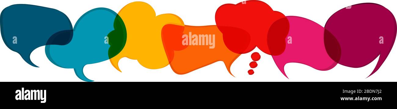 Colored speech bubble. To speak - discussion. Communication concept ...