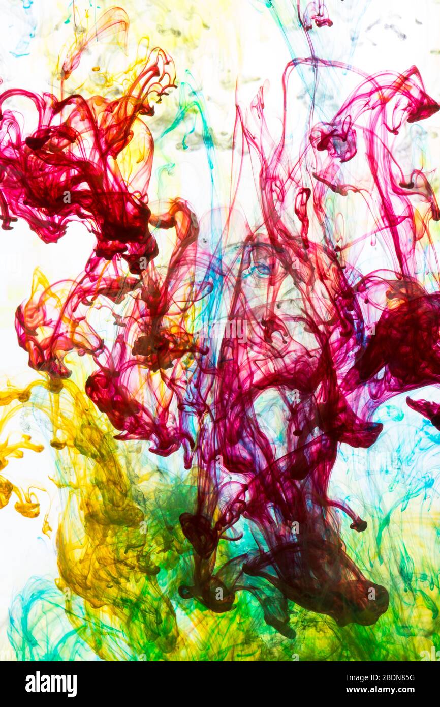 Acrylic colors and ink in water. Abstract background Stock Photo - Alamy