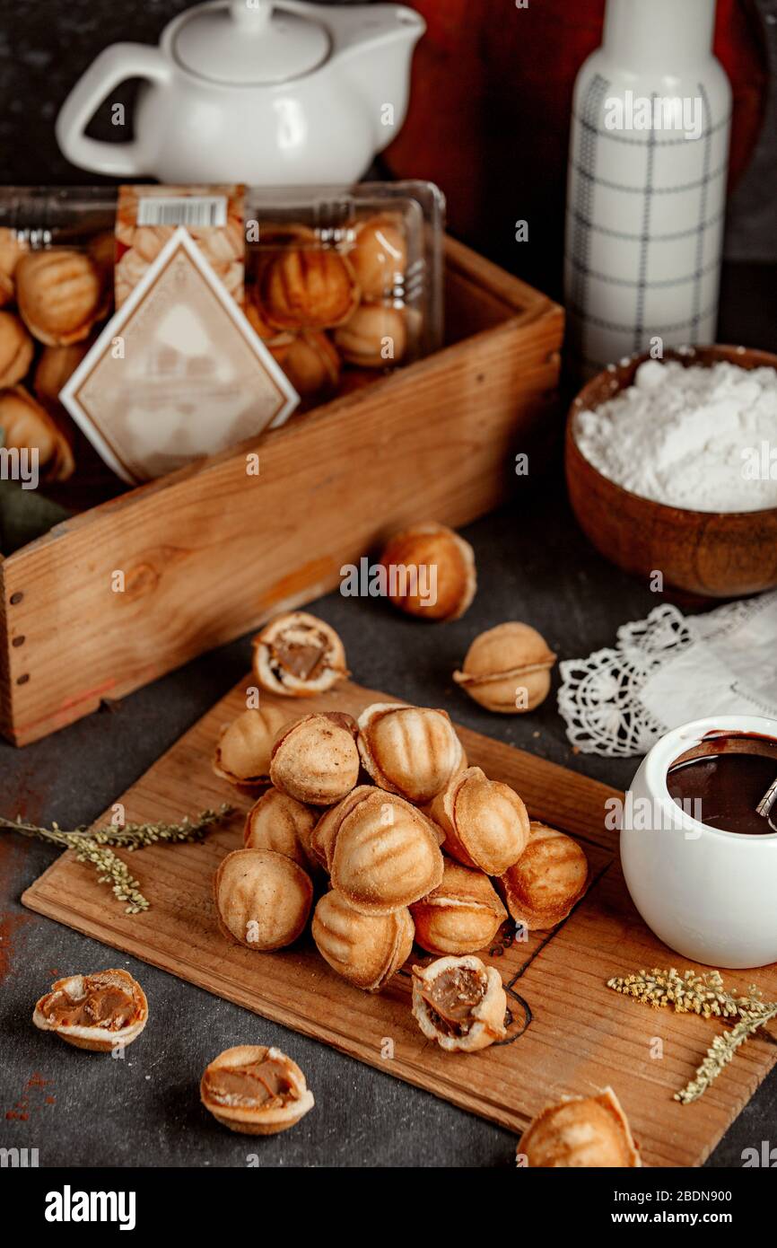 sand nuts stuffed with boiled condensed milk Stock Photo - Alamy