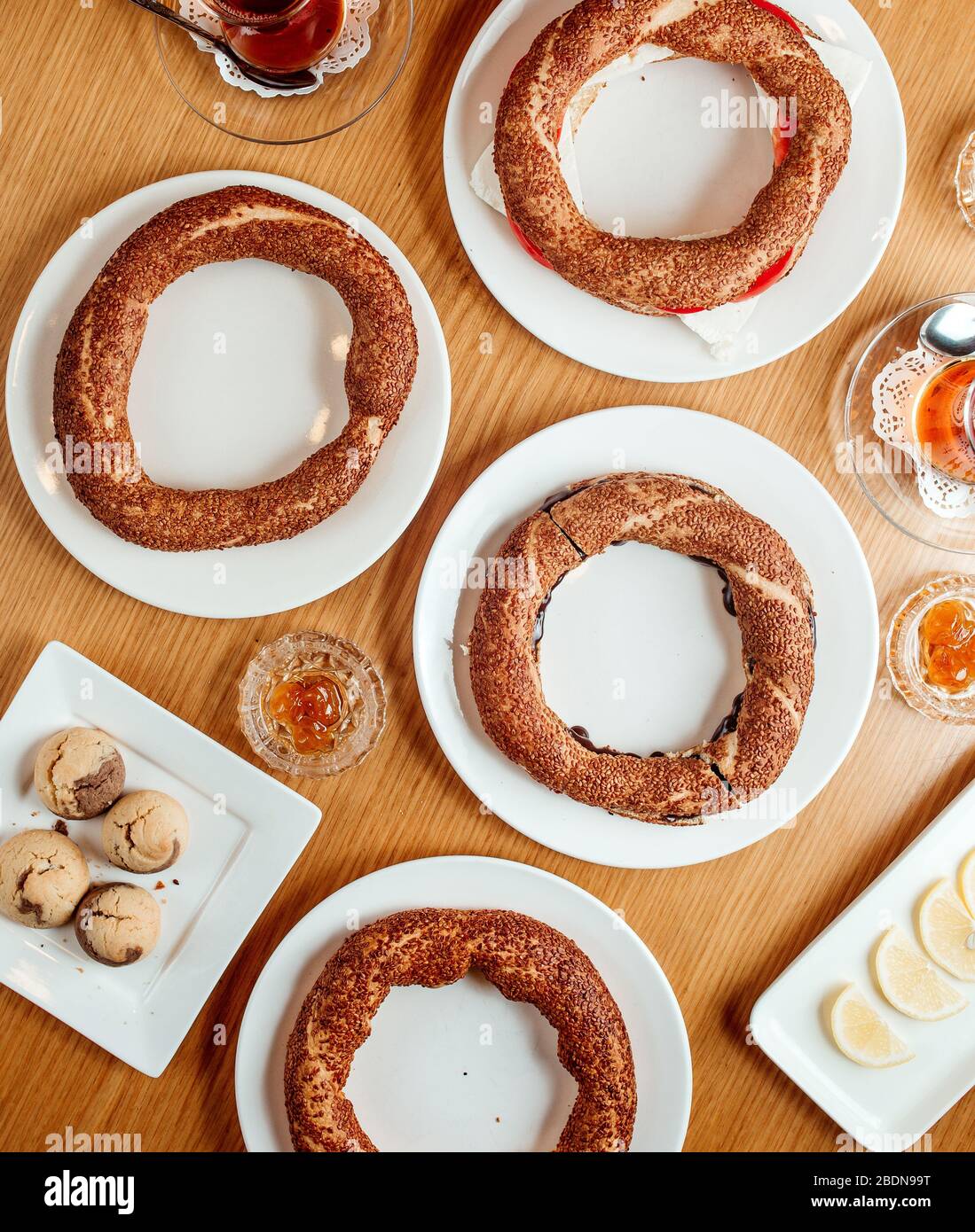 turkish simit with different fillings Stock Photo - Alamy