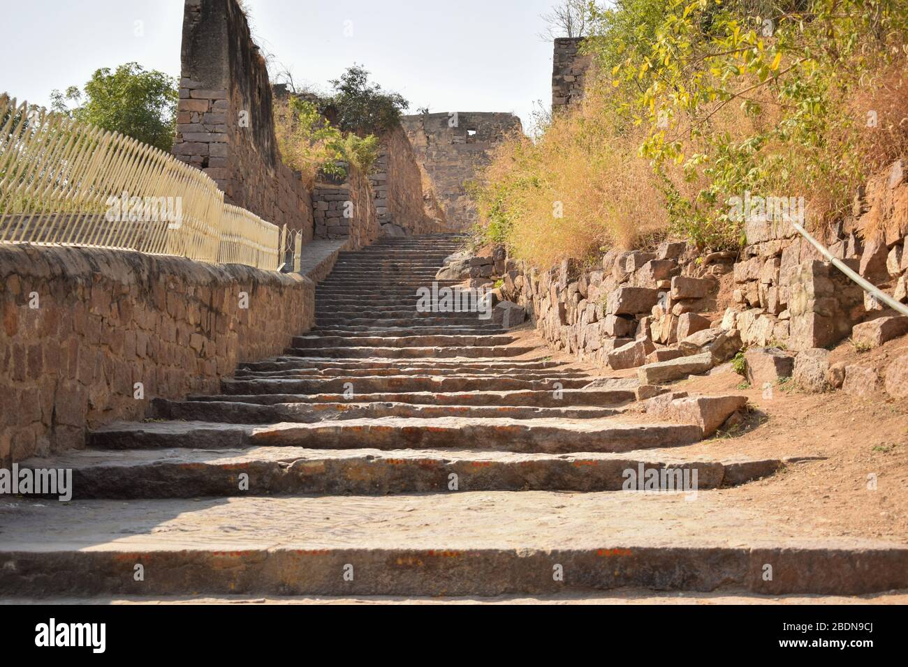 The Stone block Steps walk path in the Fort stock photograph image ...