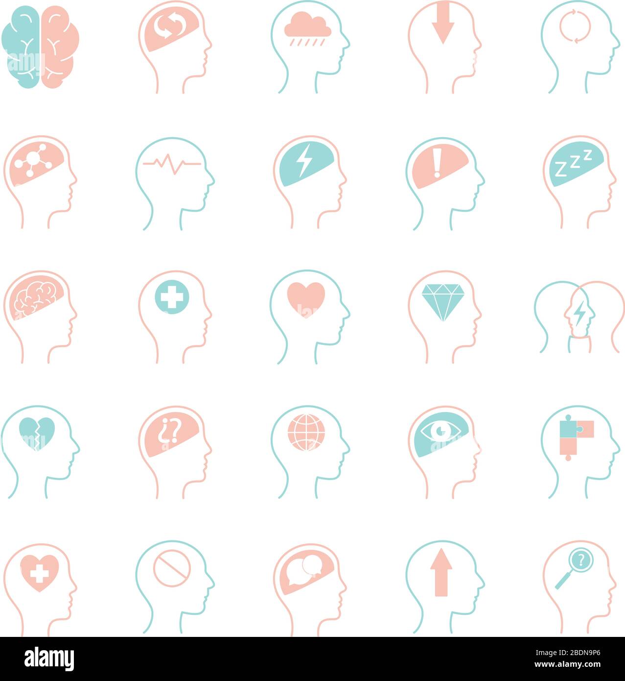 Mental health line style icon set vector design Stock Vector Image ...