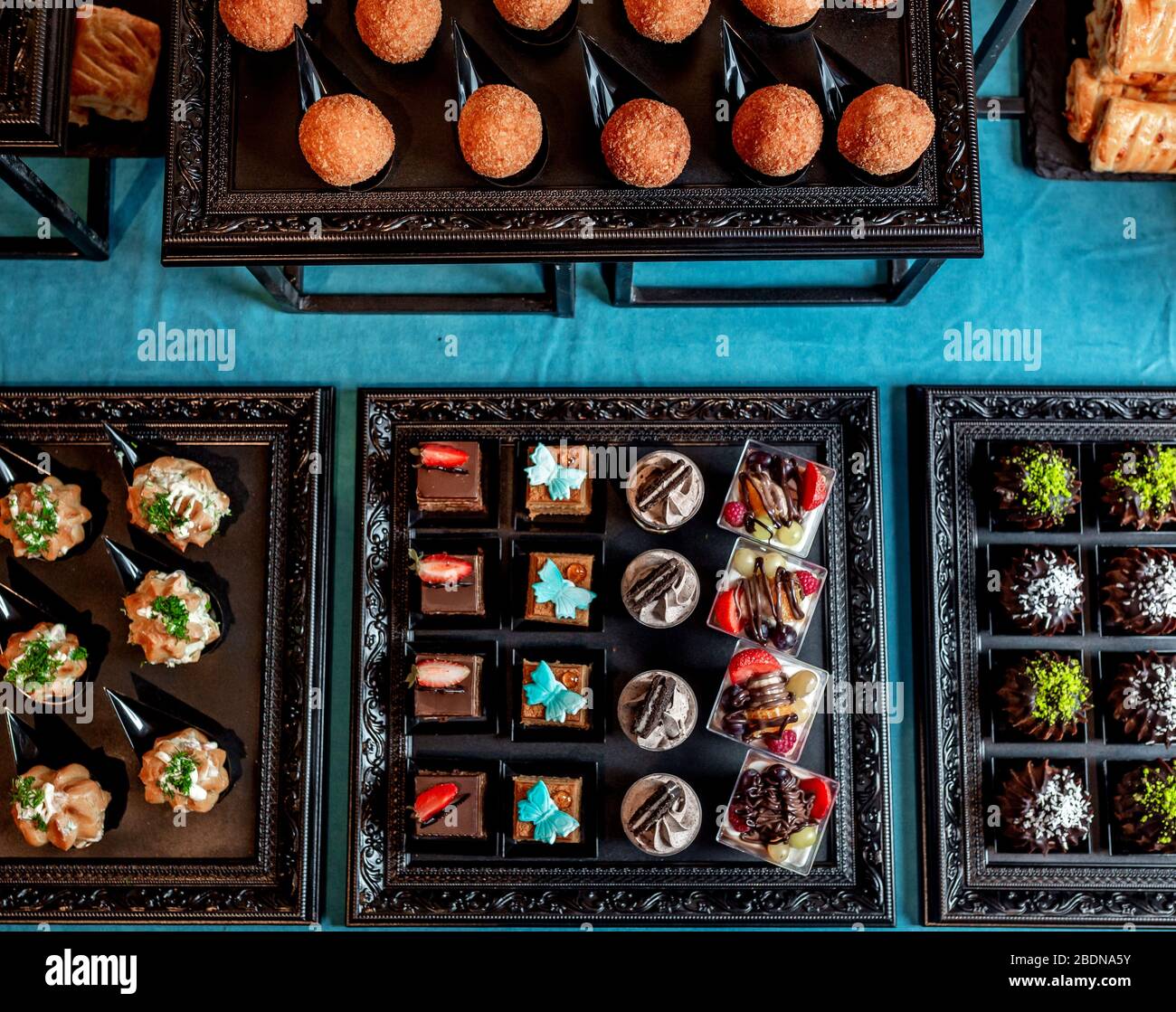 different types of sweets on a tray Stock Photo - Alamy