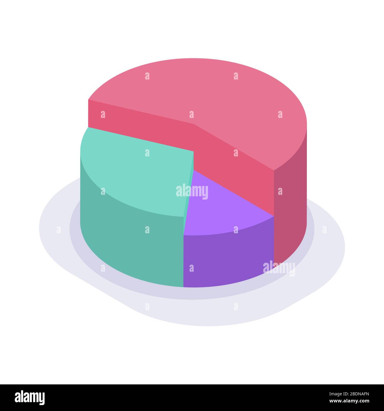 pie chart isometric icon with modern flat style color vector Stock ...